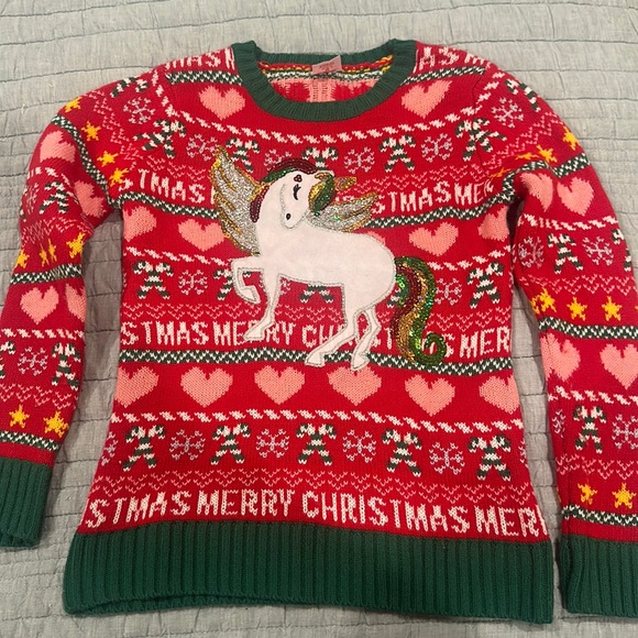 Holiday Time | Shirts & Tops | Girls Christmas Sweater With Sequin ...